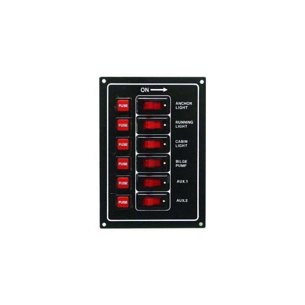 Vertical 6 Gang Switch Panel - Simpson Marine